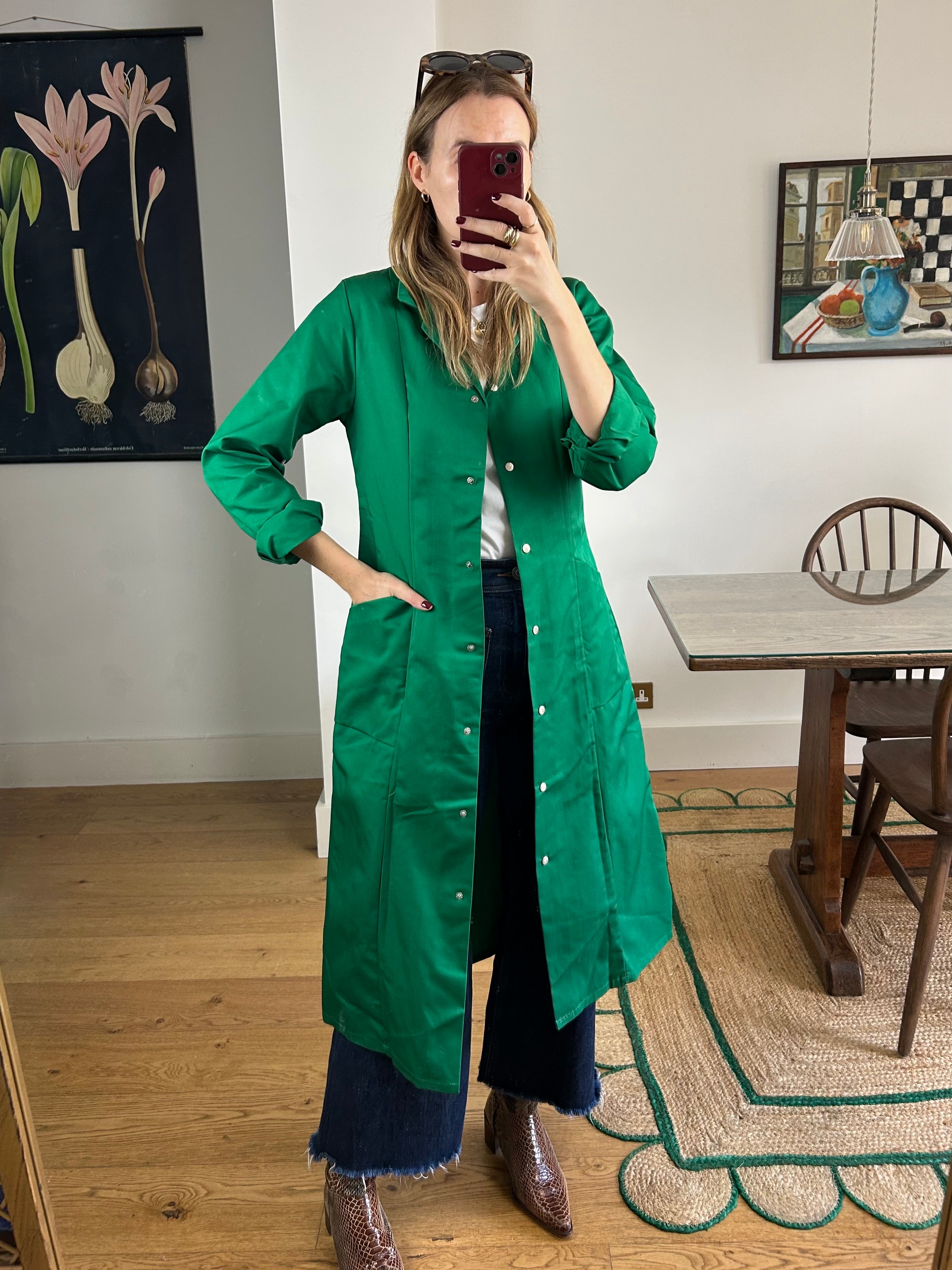 Green Workwear Duster Jacket - XS-S – VintageInclined