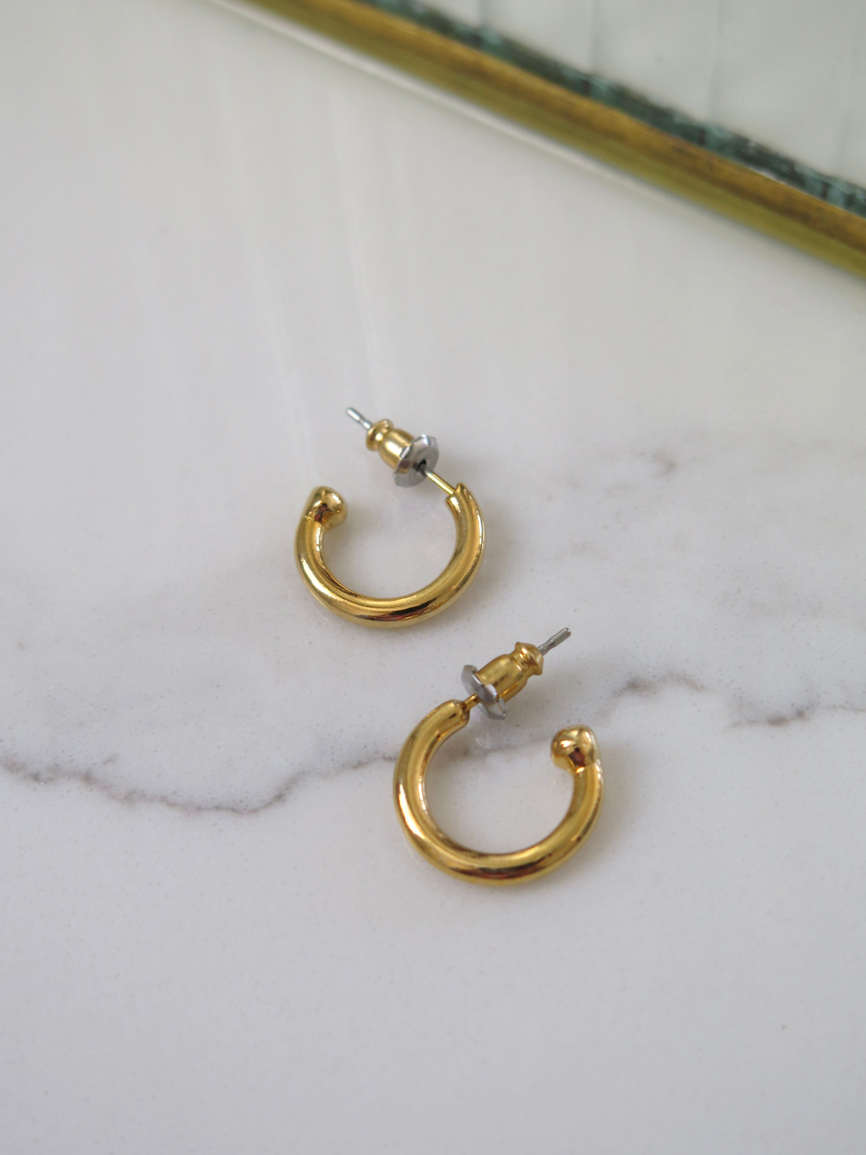 Gold Plated Small Half Hoops – VintageInclined
