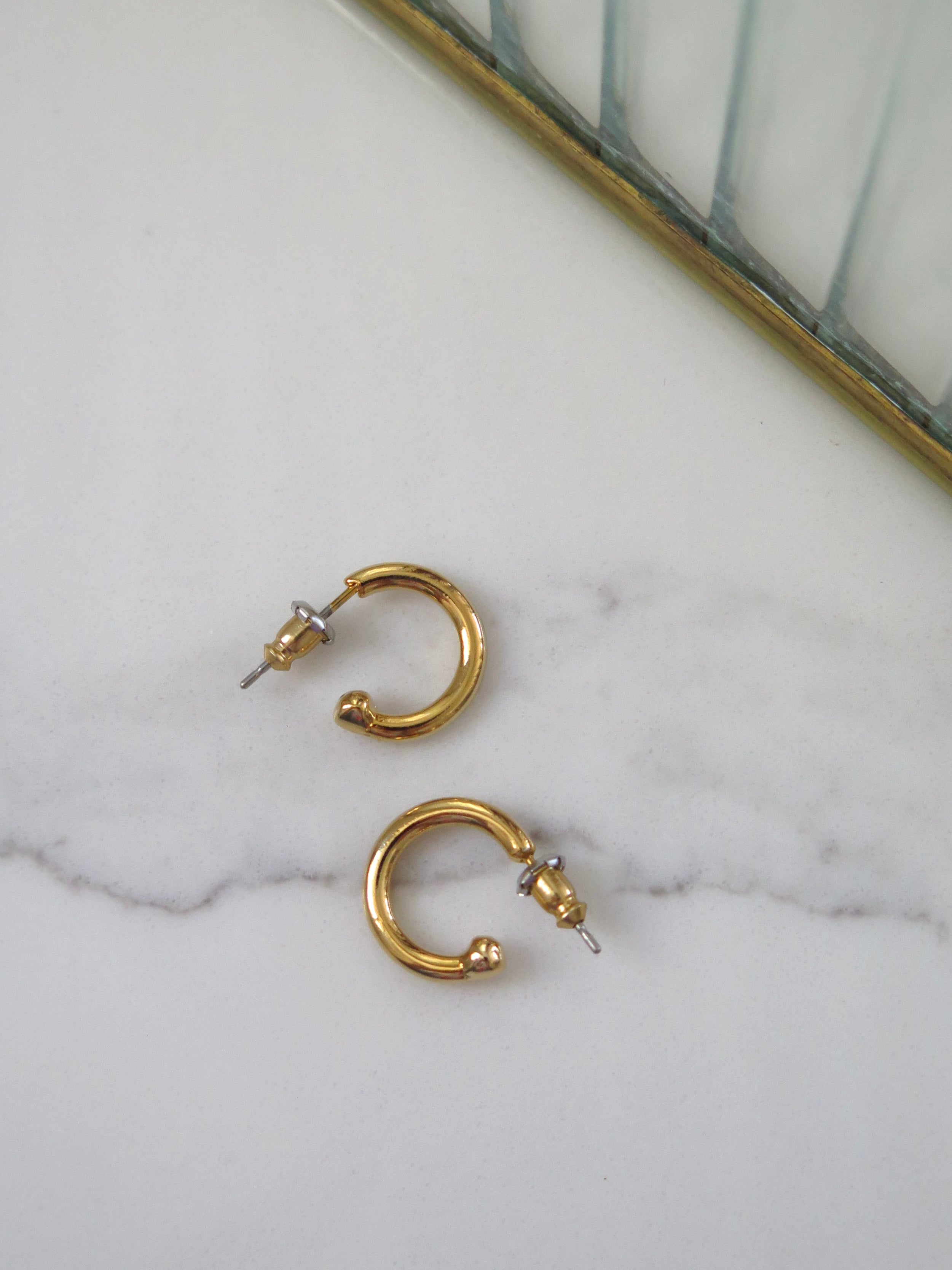 Gold Plated Small Half Hoops – VintageInclined